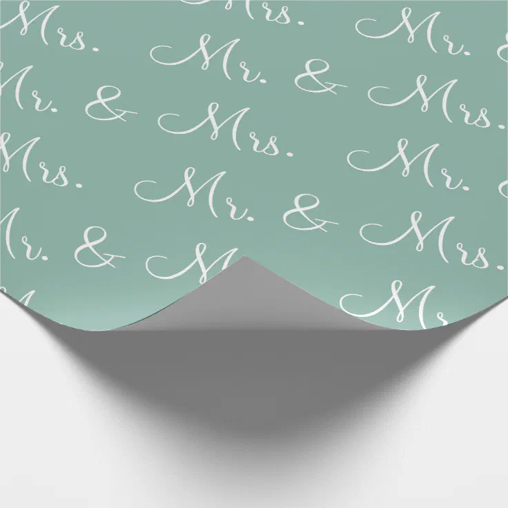 Mr. Mrs. Script Wedding Shower Wrapping Paper | Zazzle