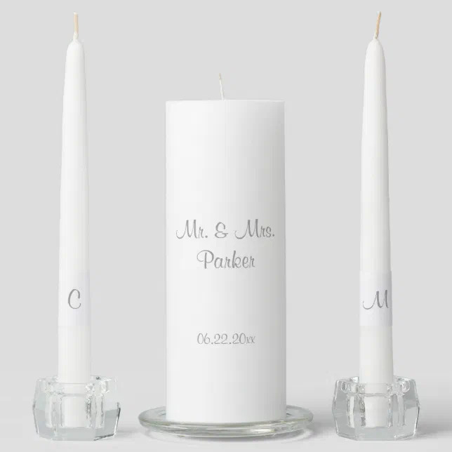 Mr. & Mrs. Unity Candle Set | Zazzle