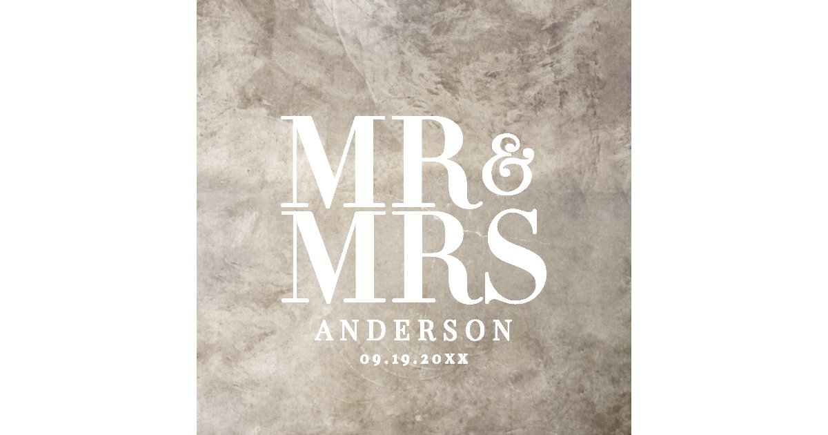 Mr & Mrs wedding elegant modern bold typography Floor Decals | Zazzle
