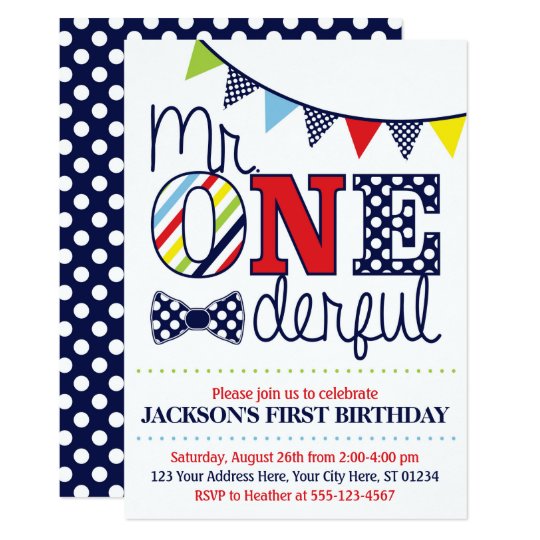 Mr. ONEderful Birthday Invitation | Zazzle.com Mr. ONEderful Birthday Invitation | Zazzle.com