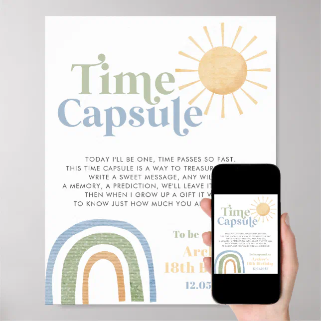 Mr Onederful Boys 1st Birthday Time Capsule Poster | Zazzle