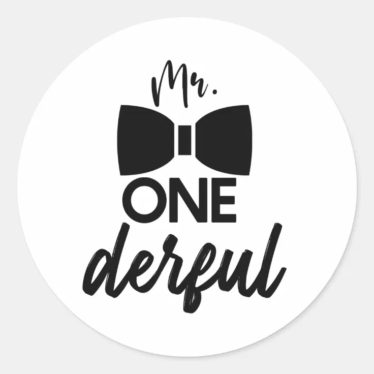 Mr. ONEderful Mr Wonderful First 1st Birthday Bann Classic Round ...