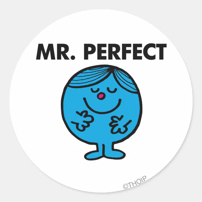 Mr. Perfect | Quietly Content Classic Round Sticker | Zazzle