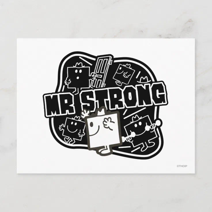 Mr. Strong | Black & White Postcard | Zazzle