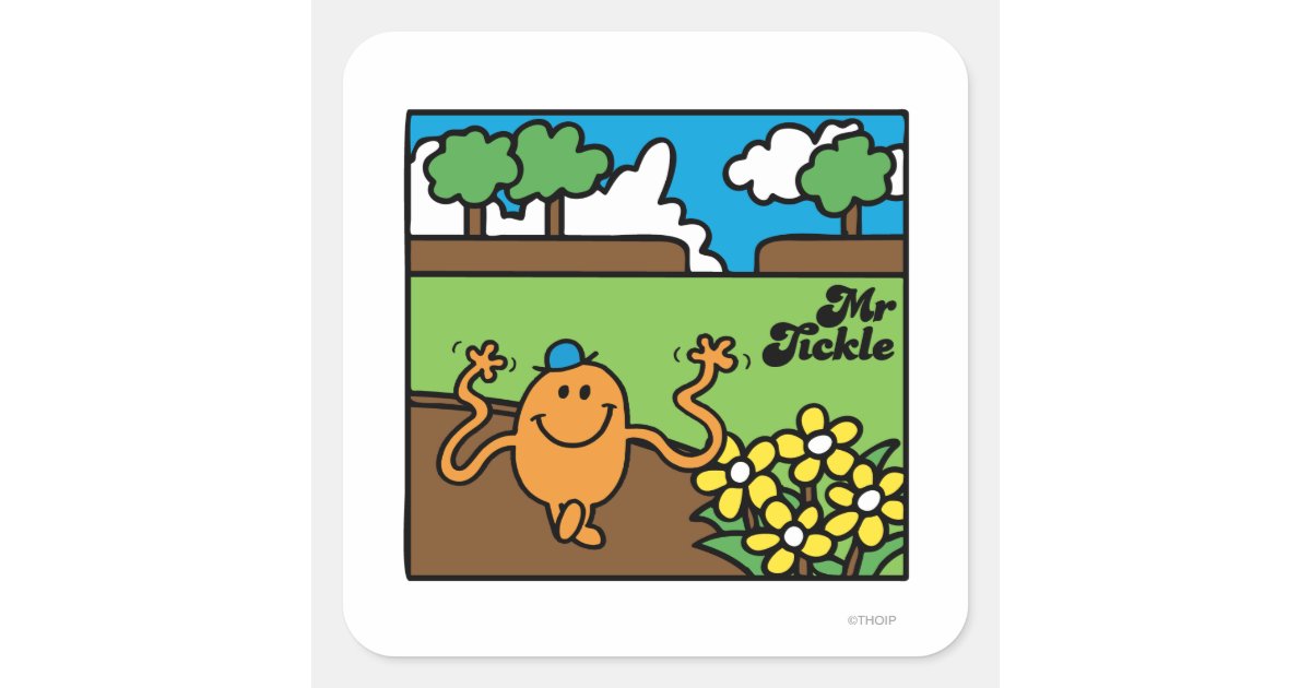 Mr. Tickle | Outdoor Fun Square Sticker | Zazzle