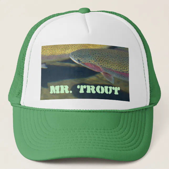 Mr Trout hats Rainbow Lake Trout Fishing Fisherman | Zazzle