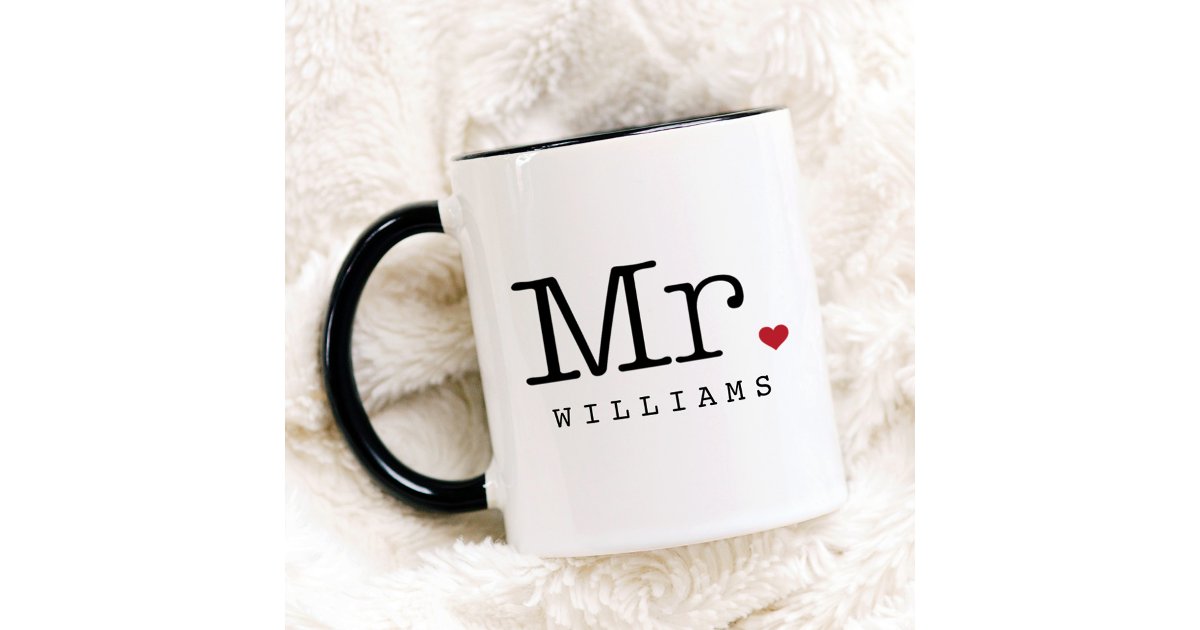 Mr Vintage Black Personalized Wedding Monogram Mug | Zazzle