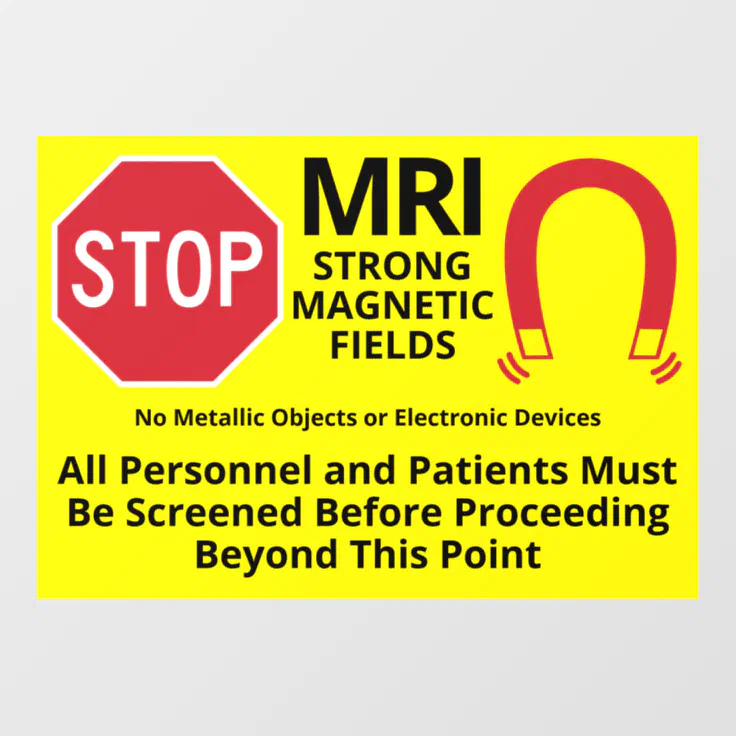 MRI Entry Warning Floor Decals | Zazzle