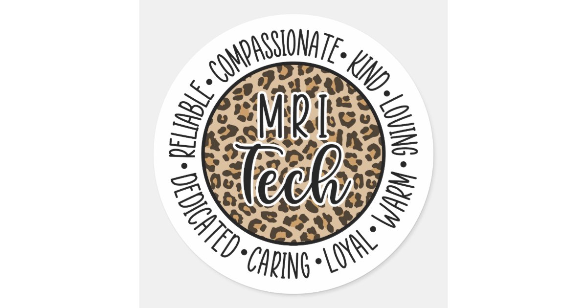 MRI Technologist Leopard, Radiology, MRI Tech Classic Round Sticker ...