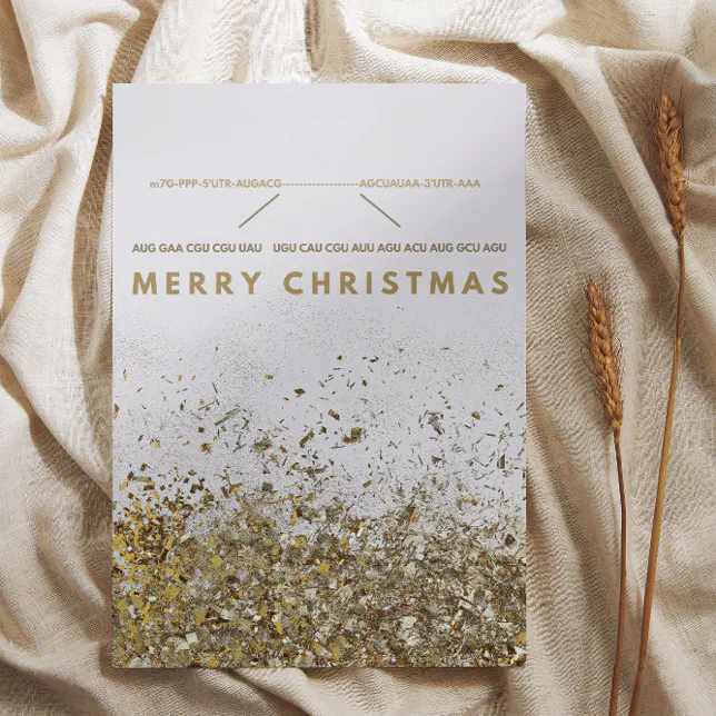 mRNA Biology happy christmas Holiday Card | Zazzle