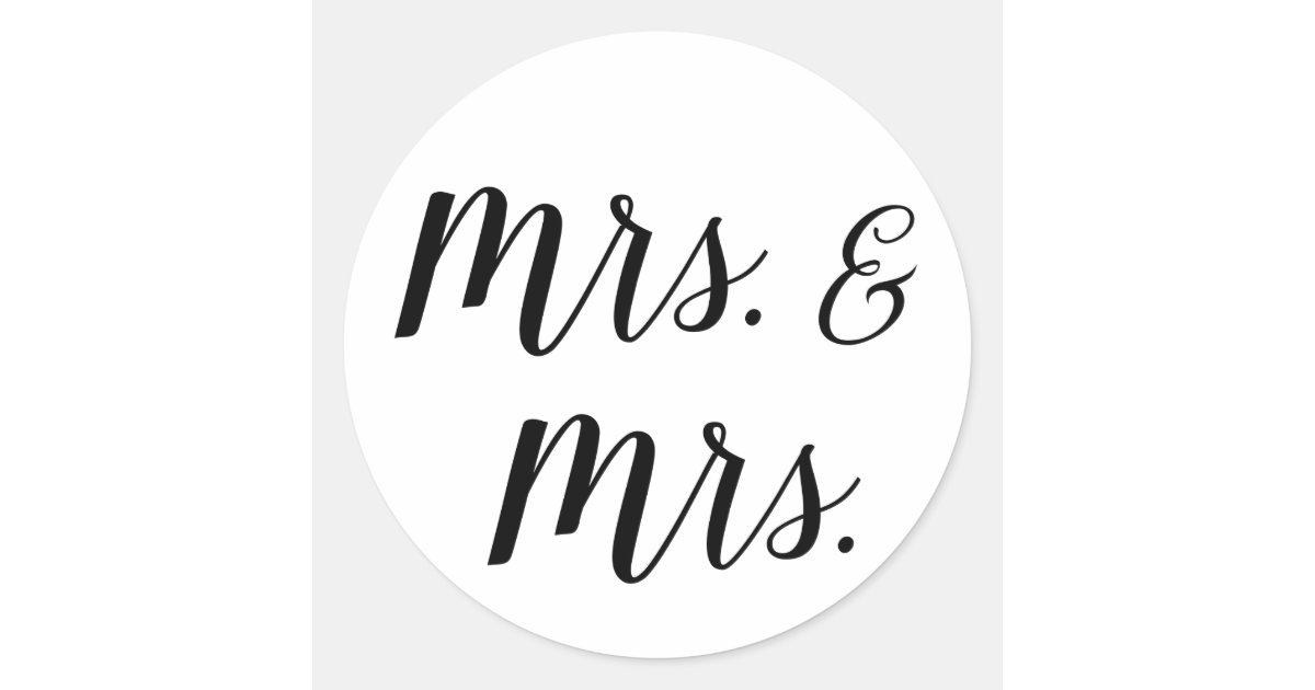 Mrs. and Mrs. stickers | Zazzle