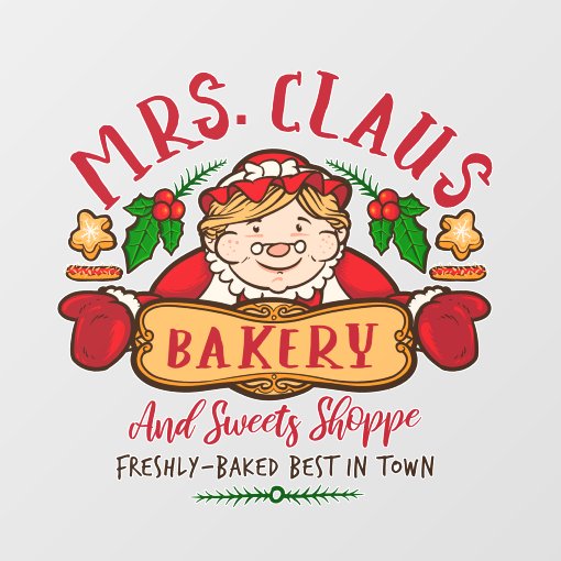Mrs. Claus Bakery Christmas Floor Decals | Zazzle