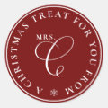Mrs. Claus Christmas Treat Red Christmas Classic Round Sticker | Zazzle