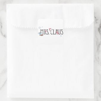 Mrs Claus Square Sticker | Zazzle