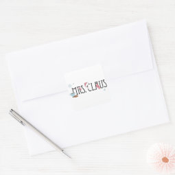 Mrs Claus Square Sticker | Zazzle