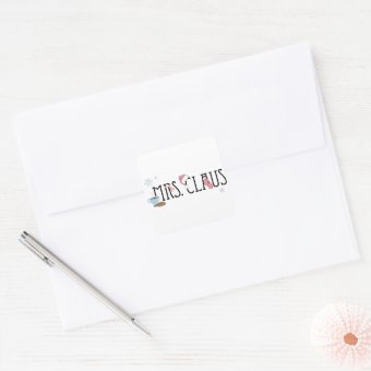Mrs Claus Square Sticker | Zazzle
