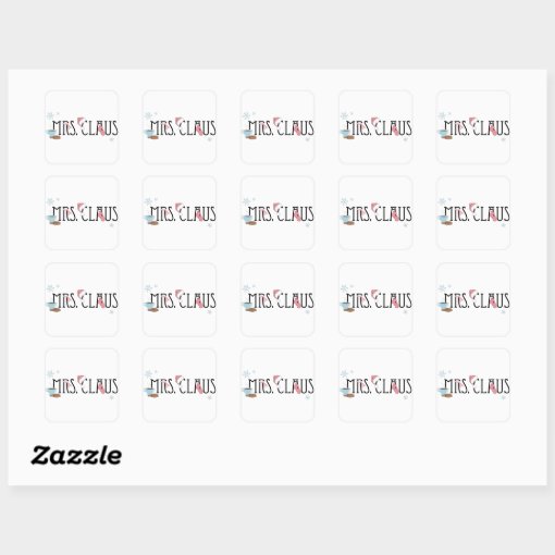 Mrs Claus Square Sticker | Zazzle