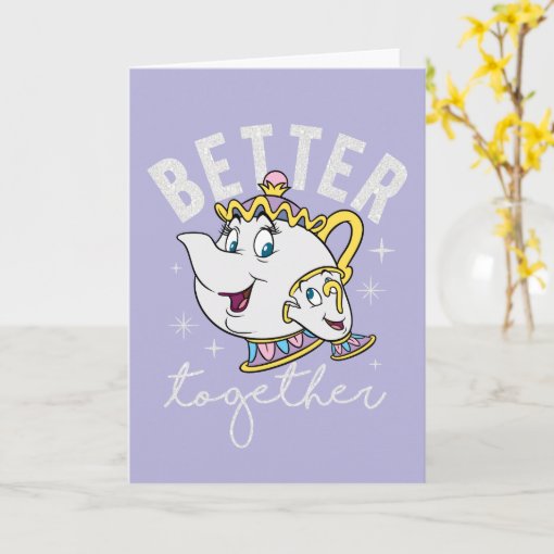 Mrs. Potts & Chip - Better Together Card | Zazzle