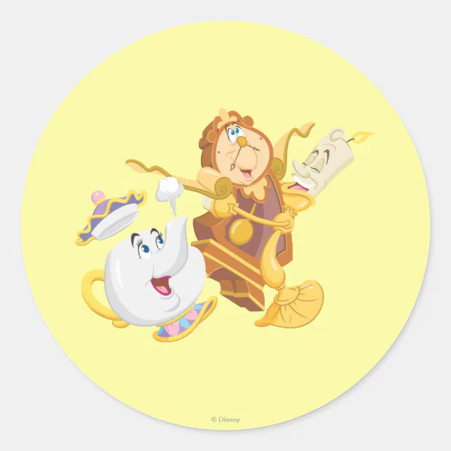 Mrs. Potts & Friends Classic Round Sticker | Zazzle
