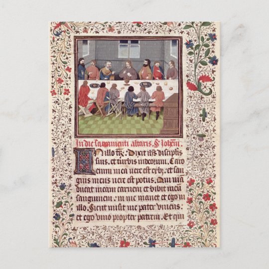 Ms 370 fol.184 The Last Supper Postcard | Zazzle.com