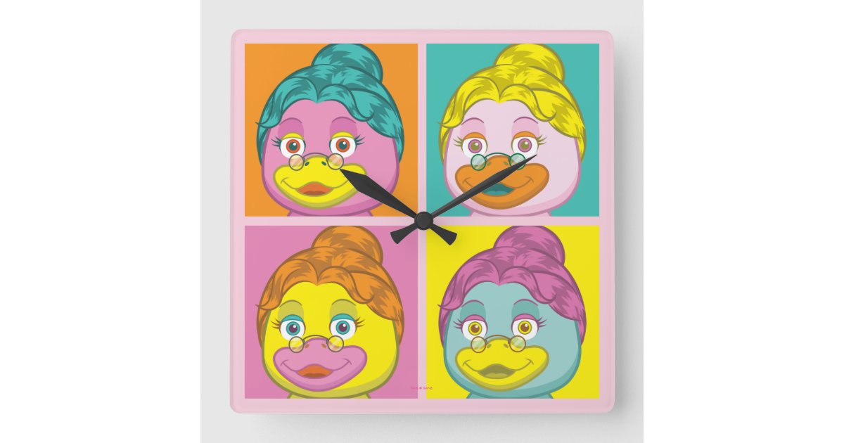 Ms. Birdy Pop Art Square Wall Clock | Zazzle
