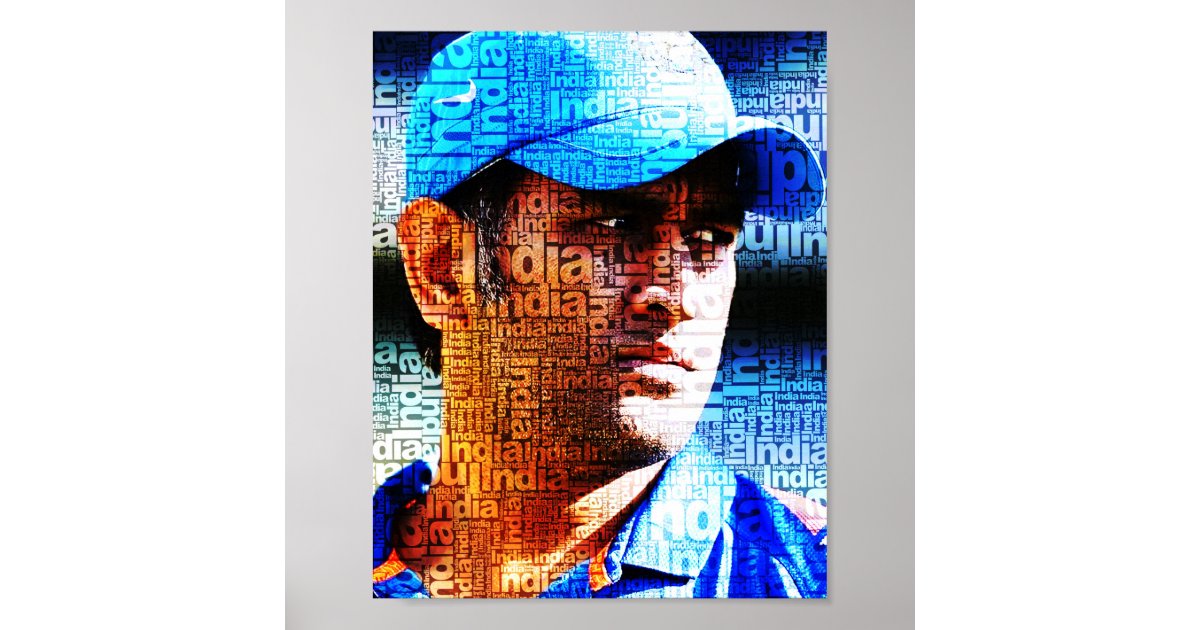 Ms Dhoni Typography Poster | Zazzle