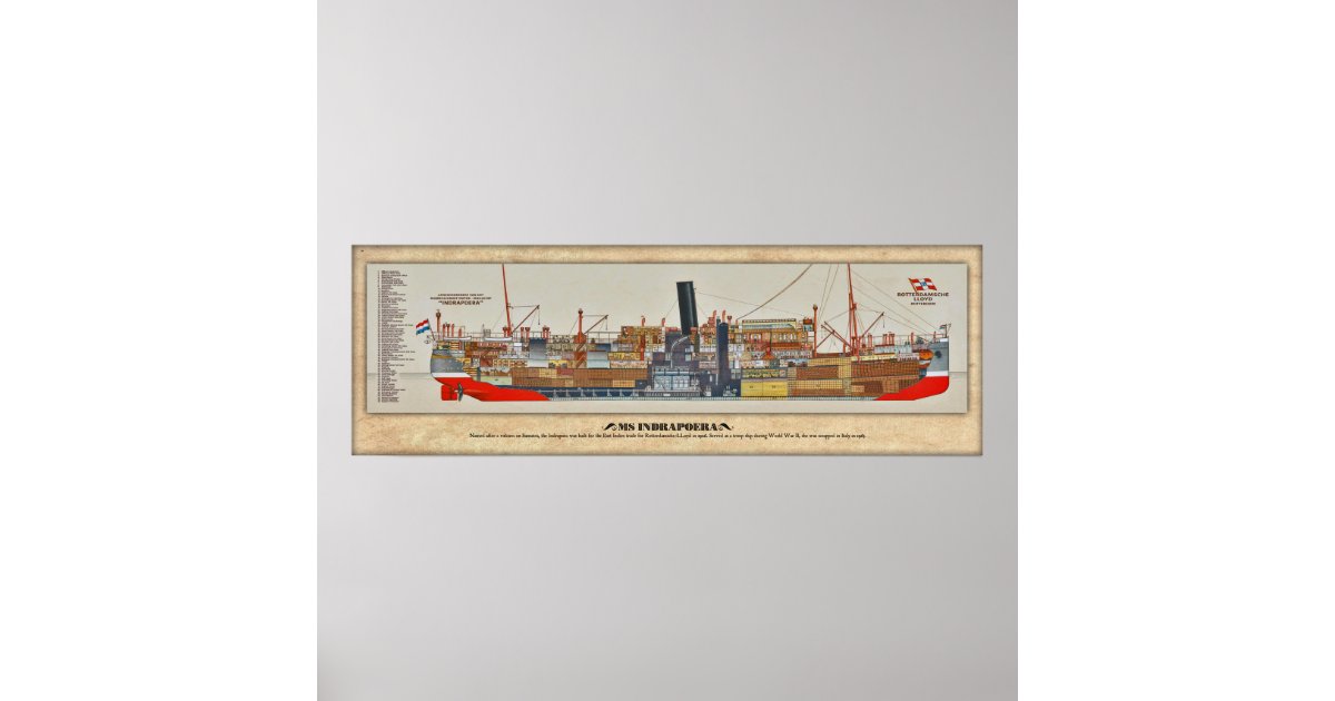 MS Indrapoera Cutaway - Inboard Profile Poster | Zazzle