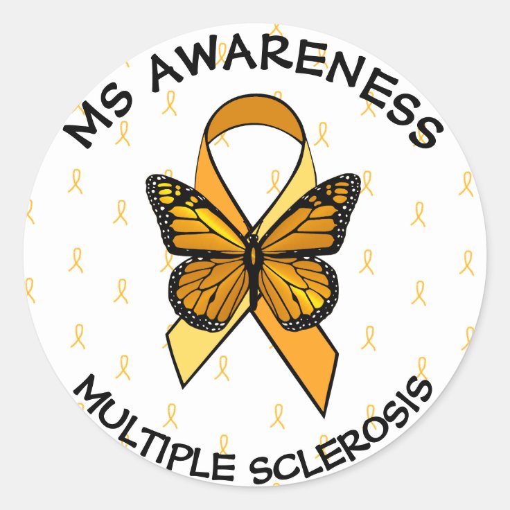 MS Multiple Sclerosis Awareness Butterfly Sticker | Zazzle