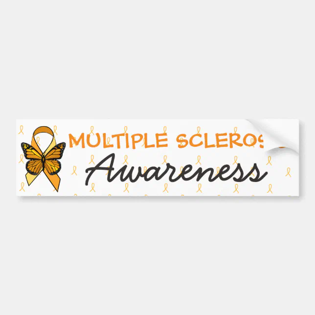 MS Multiple Sclerosis Awareness Ribbon Bumper Bumper Sticker | Zazzle