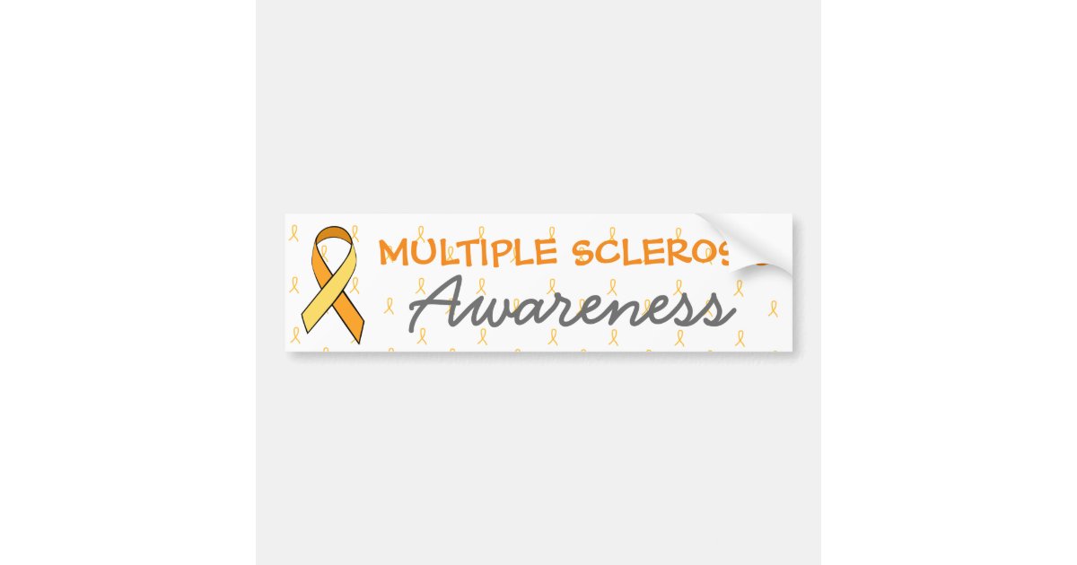 MS Multiple Sclerosis Awareness Ribbon Bumper Bumper Sticker | Zazzle