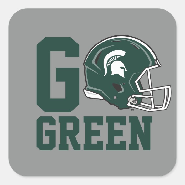 MSU Go Green Square Sticker | Zazzle.com