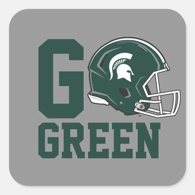 MSU Go Green Square Sticker | Zazzle
