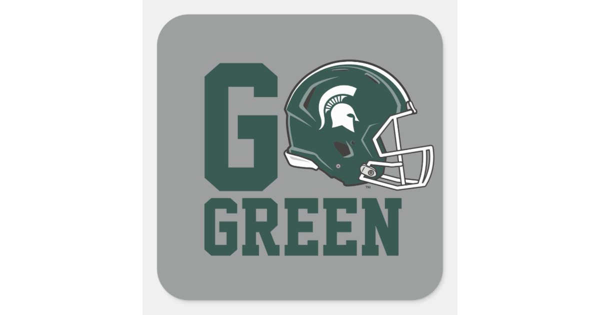MSU Go Green Square Sticker | Zazzle