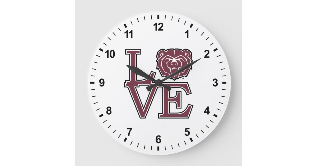 MSU Love Large Clock | Zazzle