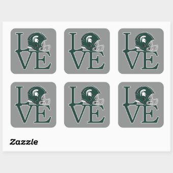 MSU Love Square Sticker | Zazzle