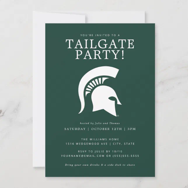 MSU Michigan State Tailgate Party Invitation | Zazzle