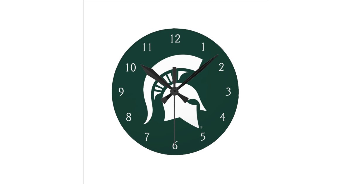 MSU Spartan Round Clock | Zazzle.com