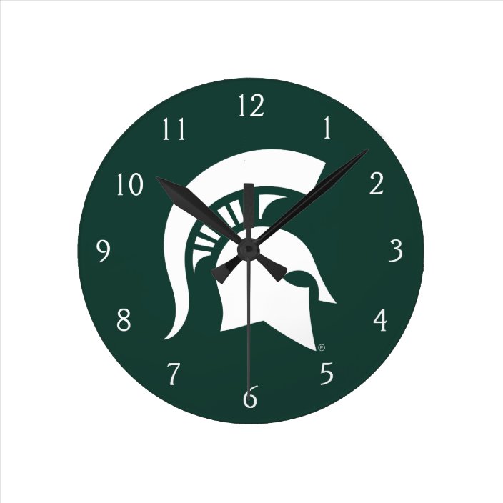 MSU Spartan Round Clock | Zazzle.com