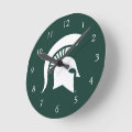 MSU Spartan Round Clock | Zazzle