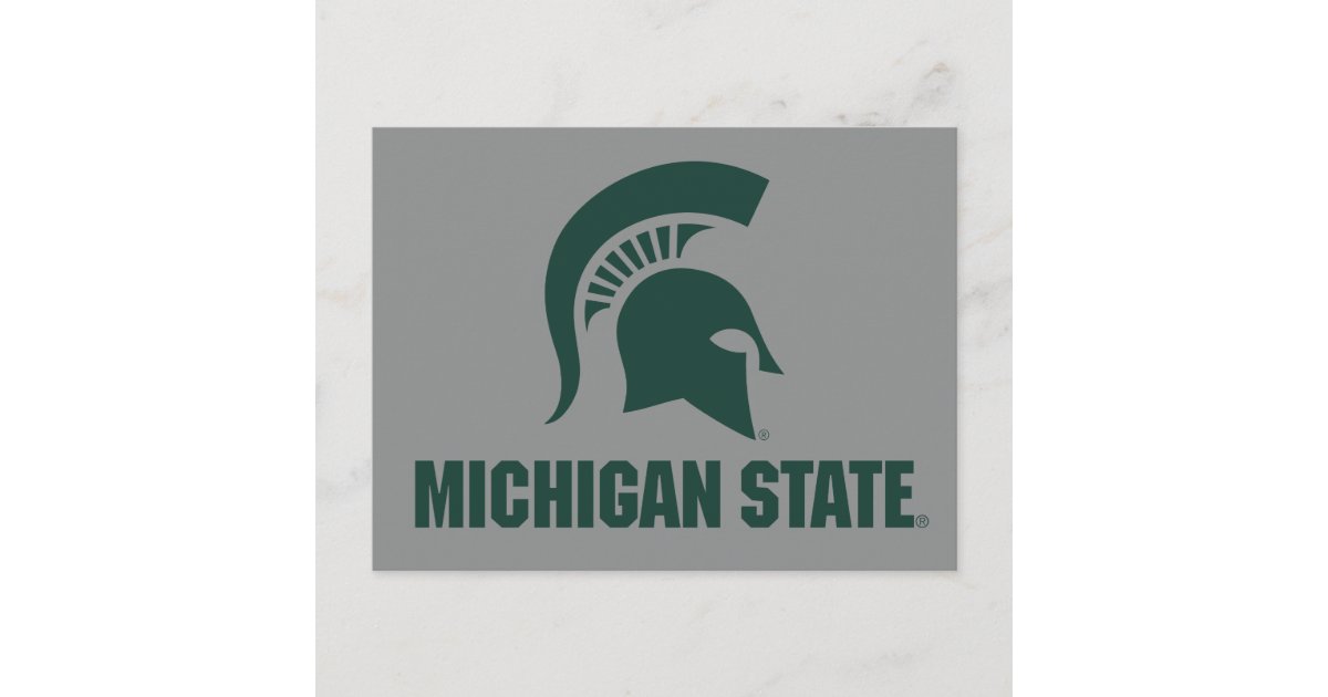 MSU Spartan with State Postcard | Zazzle