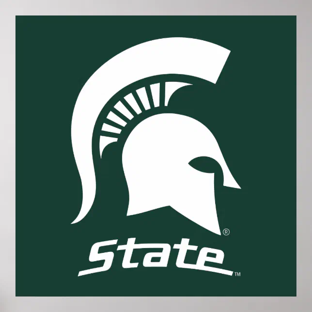 MSU Spartan with State Poster | Zazzle