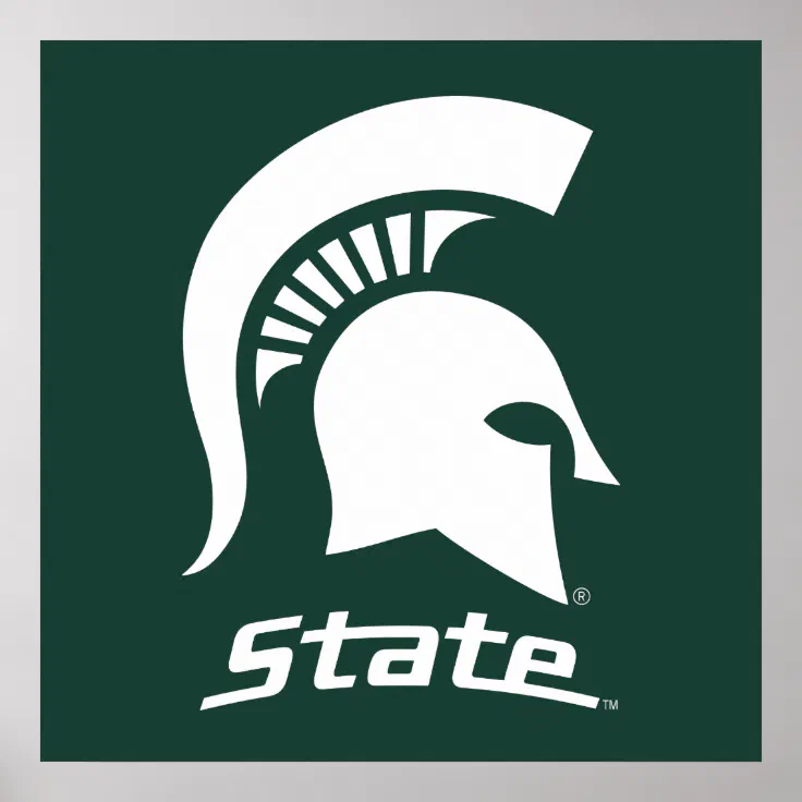 MSU Spartan with State Poster | Zazzle