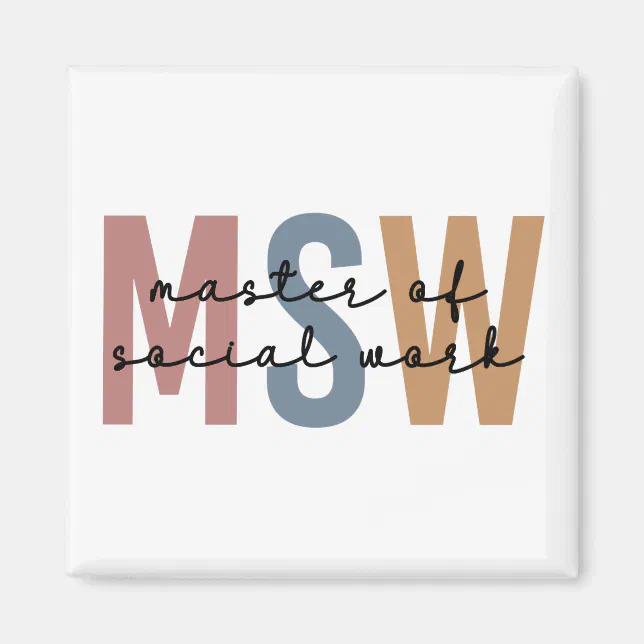 MSW Master of Social Work Retro Graduation Magnet | Zazzle