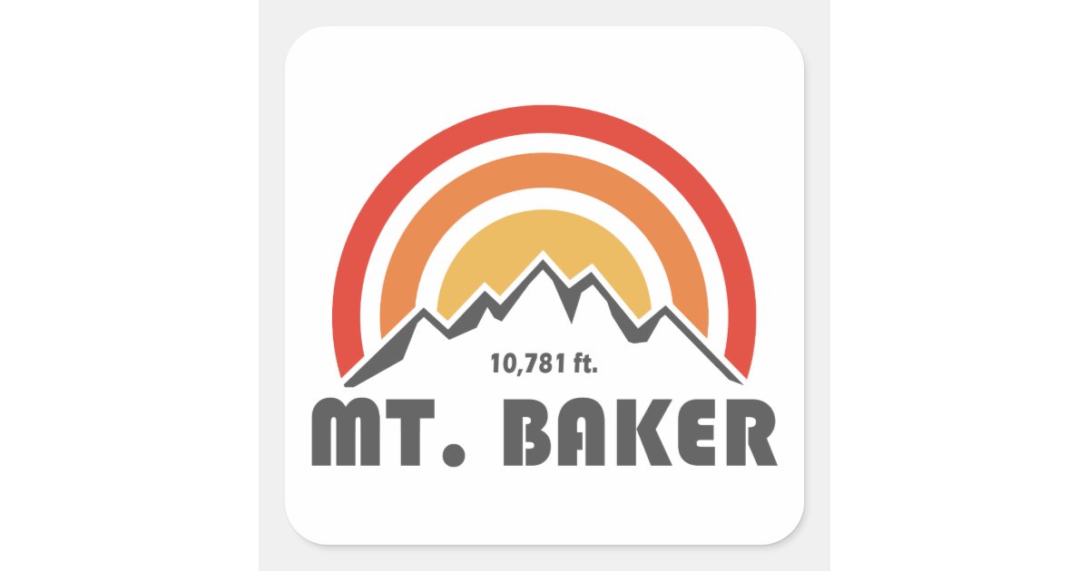 Mt. Baker Square Sticker | Zazzle