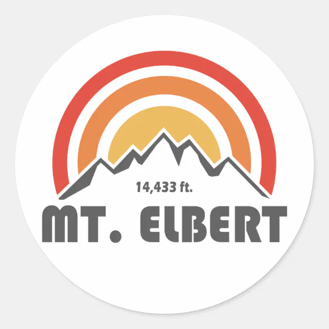 Mt. Elbert Classic Round Sticker | Zazzle