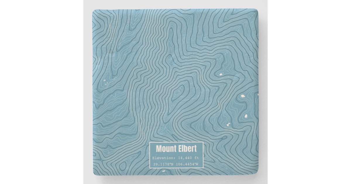 Mt Elbert Topographic Map - Blue Stone Coaster | Zazzle