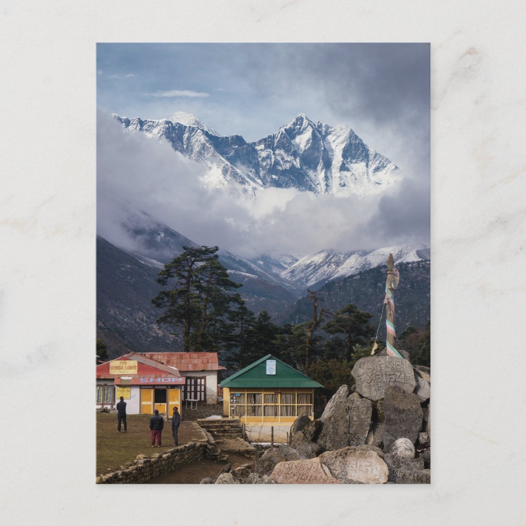Mt Everest Peak from Tengboche Himalayan Village Postcard | Zazzle
