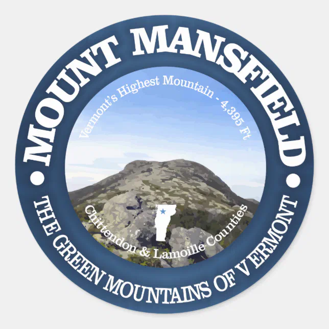 Mt Mansfield Classic Round Sticker | Zazzle