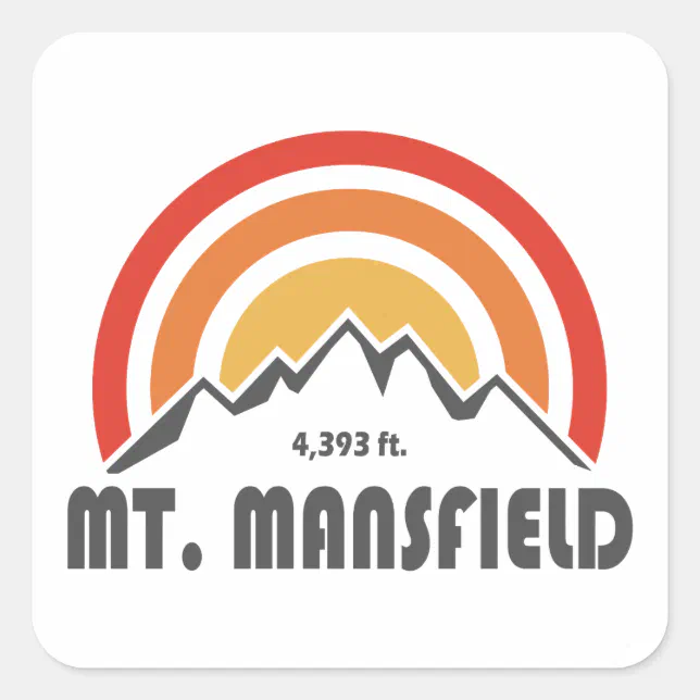 Mt. Mansfield Square Sticker | Zazzle