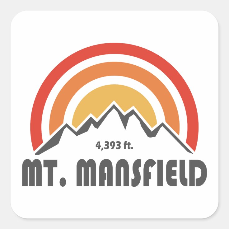 Mt. Mansfield Square Sticker | Zazzle